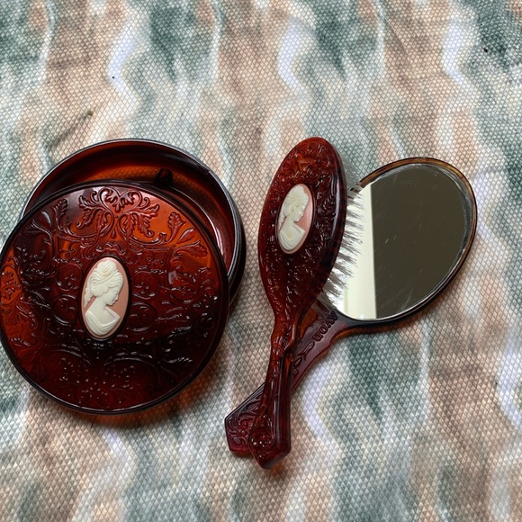 Avon | Accents | Vintage Avon Cameo Vanity Set Includes Mirror Brush ...
